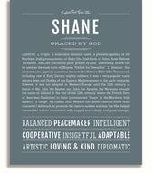 Shane Personalized Name Meaning Art Prints – Name Stories