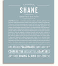 Shane Personalized Name Meaning Art Prints – Name Stories