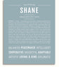 Shane Personalized Name Meaning Art Prints – Name Stories