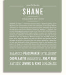Shane Personalized Name Meaning Art Prints – Name Stories