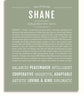 Shane Personalized Name Meaning Art Prints – Name Stories