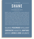 Shane Personalized Name Meaning Art Prints – Name Stories
