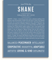 Shane Personalized Name Meaning Art Prints – Name Stories
