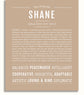 Shane Personalized Name Meaning Art Prints – Name Stories