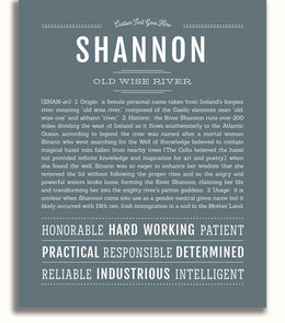 Shannon (female) | Name Art Print – Name Stories