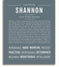 Shannon Personalized Name Meaning Art Prints – Name Stories