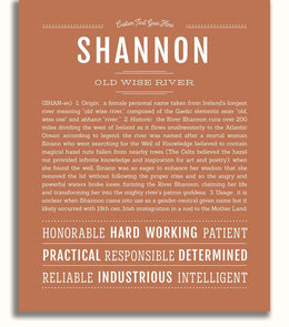 Shannon (female) | Name Art Print – Name Stories