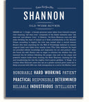 Shannon (female) | Name Art Print – Name Stories