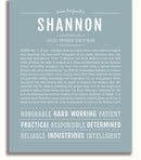 Shannon (female) | Name Art Print – Name Stories