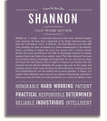 Shannon Personalized Name Meaning Art Prints – Name Stories
