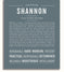 Shannon Personalized Name Meaning Art Prints – Name Stories