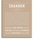 Shannon (male) | Name Art Print – Name Stories