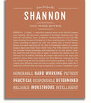Shannon Personalized Name Meaning Art Prints – Name Stories