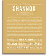 Shannon Personalized Name Meaning Art Prints – Name Stories