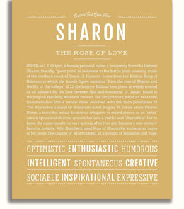 Sharon Personalized Name Meaning Art Prints – Name Stories