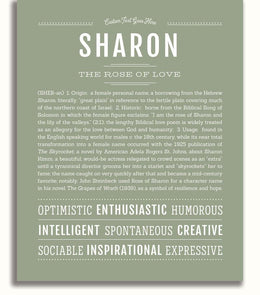 Sharon Personalized Name Meaning Art Prints – Name Stories