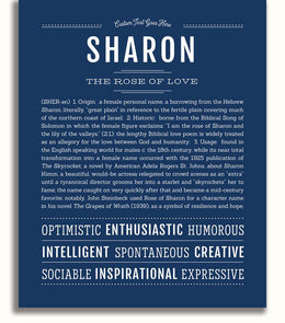Sharon Personalized Name Meaning Art Prints – Name Stories