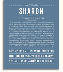 Sharon Personalized Name Meaning Art Prints – Name Stories