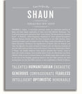 Shaun Personalized Name Meaning Art Prints – Name Stories