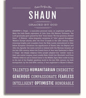 Shaun Personalized Name Meaning Art Prints – Name Stories