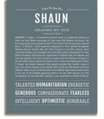 Shaun Personalized Name Meaning Art Prints – Name Stories