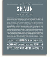 Shaun Personalized Name Meaning Art Prints – Name Stories