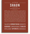 Shaun Personalized Name Meaning Art Prints – Name Stories
