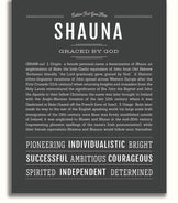 Shauna Personalized Name Meaning Art Prints – Name Stories