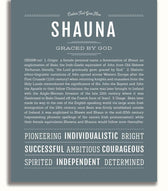 Shauna Personalized Name Meaning Art Prints – Name Stories