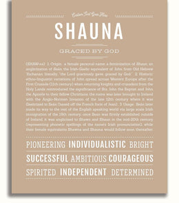 Shauna | Name Art Print – Name Stories