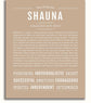 Shauna Personalized Name Meaning Art Prints – Name Stories