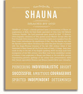 Shauna Personalized Name Meaning Art Prints – Name Stories