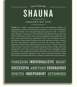 Shauna | Name Art Print – Name Stories