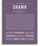 Shawn Personalized Name Meaning Art Prints – Name Stories