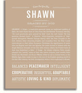 Shawn Personalized Name Meaning Art Prints – Name Stories