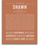 Shawn Personalized Name Meaning Art Prints – Name Stories