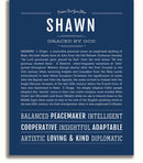 Shawn Personalized Name Meaning Art Prints – Name Stories