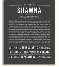 Shawna | Name Art Print – Name Stories
