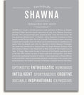Shawna | Name Art Print – Name Stories