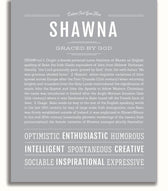 Shawna Personalized Name Meaning Art Prints – Name Stories