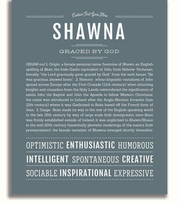 Shawna | Name Art Print – Name Stories