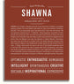 Shawna Personalized Name Meaning Art Prints – Name Stories