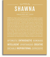 Shawna Personalized Name Meaning Art Prints – Name Stories