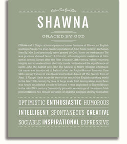 Shawna | Name Art Print – Name Stories