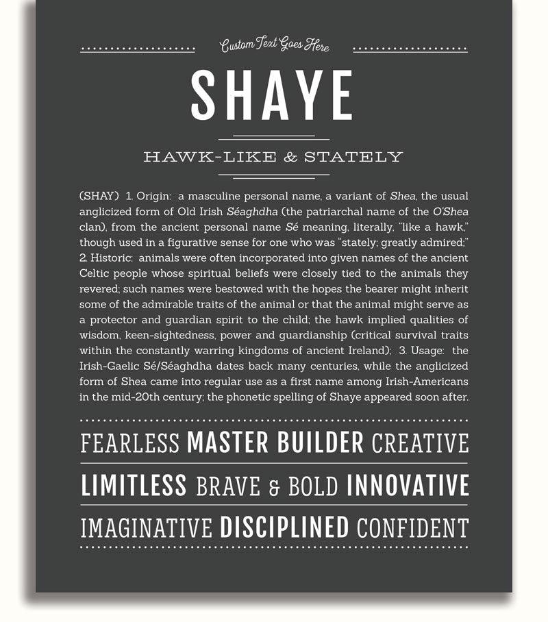 Shaye | Name Art Print – Name Stories