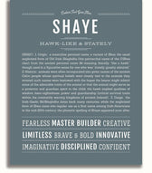 Shaye | Name Art Print – Name Stories