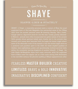 Shaye | Name Art Print – Name Stories