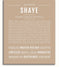 Shaye Personalized Name Meaning Art Prints – Name Stories