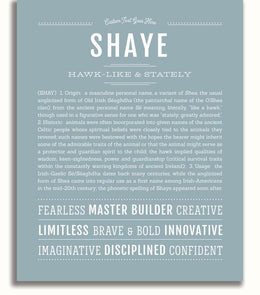 Shaye | Name Art Print – Name Stories