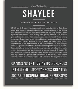 Shaylee | Name Art Print – Name Stories